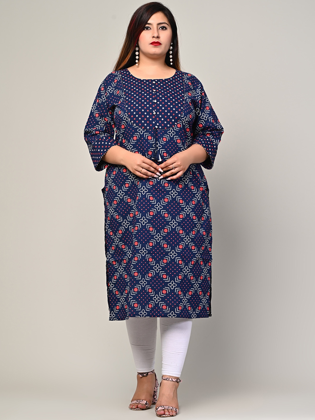 Buy Swasti Women Blue Ethnic Motifs Printed Flared Sleeves Thread Work