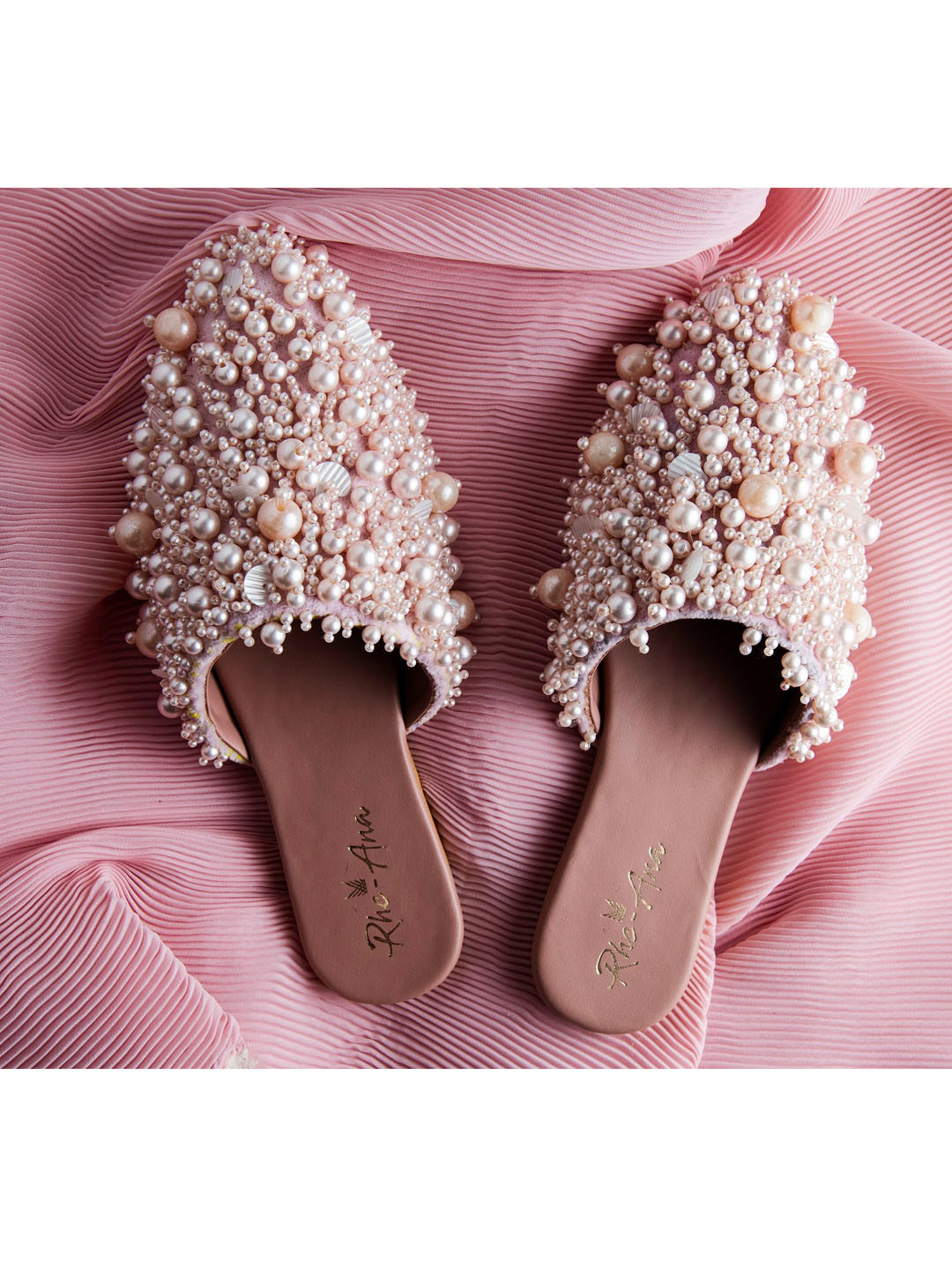 Buy Rhe Ana Women Pink Printed Party Open Toe Flats - Flats for Women ...