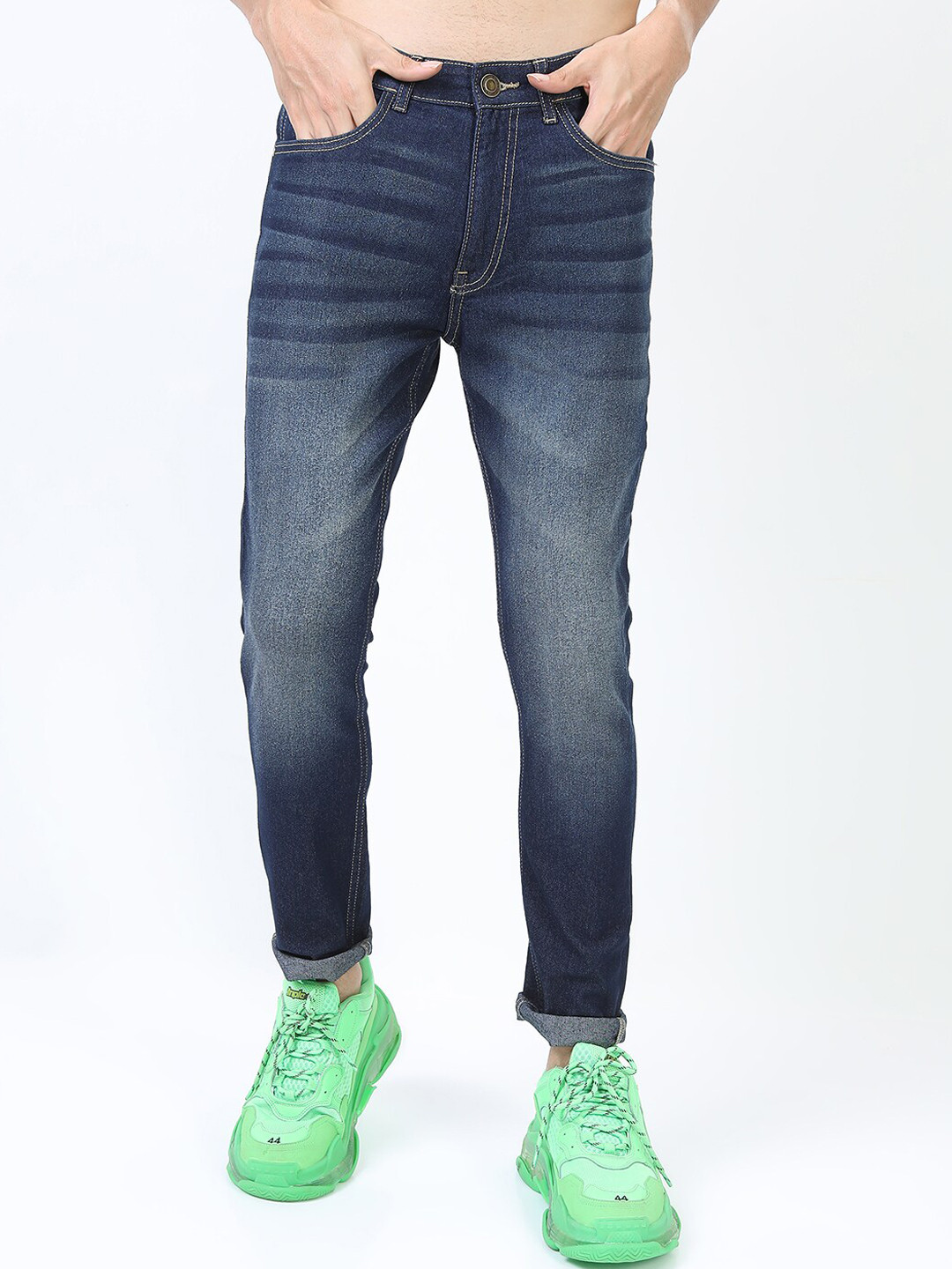 Buy HIGHLANDER Men Blue Skinny Fit Clean Look Light Fade Stretchable ...