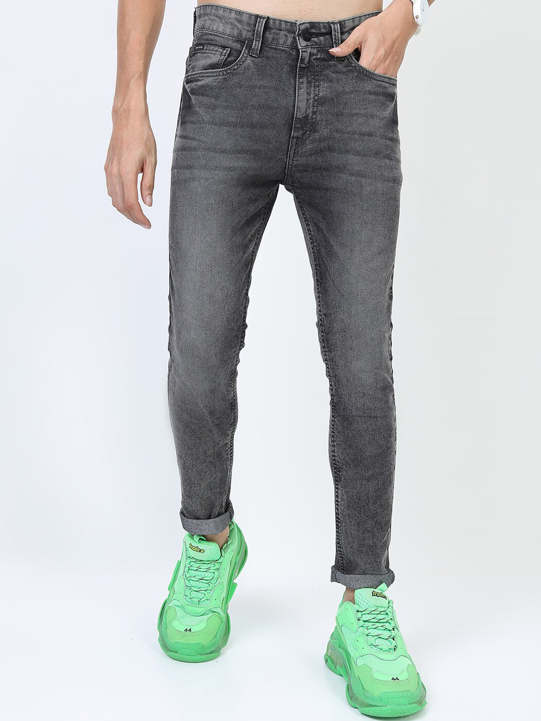 Buy KETCH Men Grey Skinny Fit Clean Look Stretchable Jeans - Jeans for ...