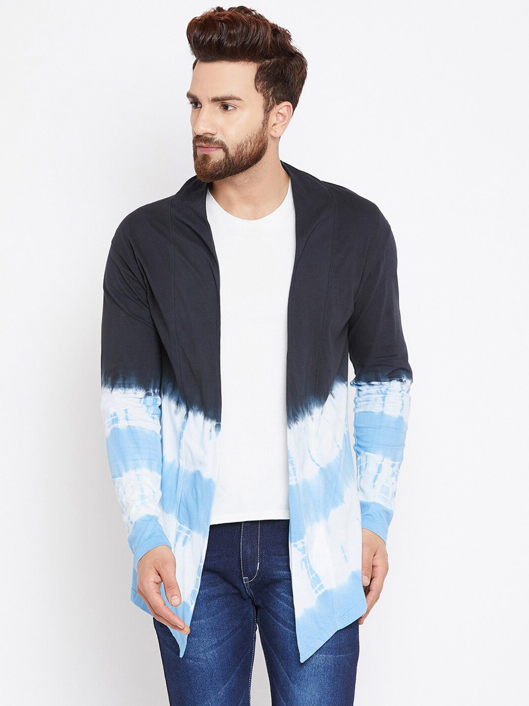 Buy CHILL WINSTON Men Blue & White Printed Shrug - Shrug for Men ...