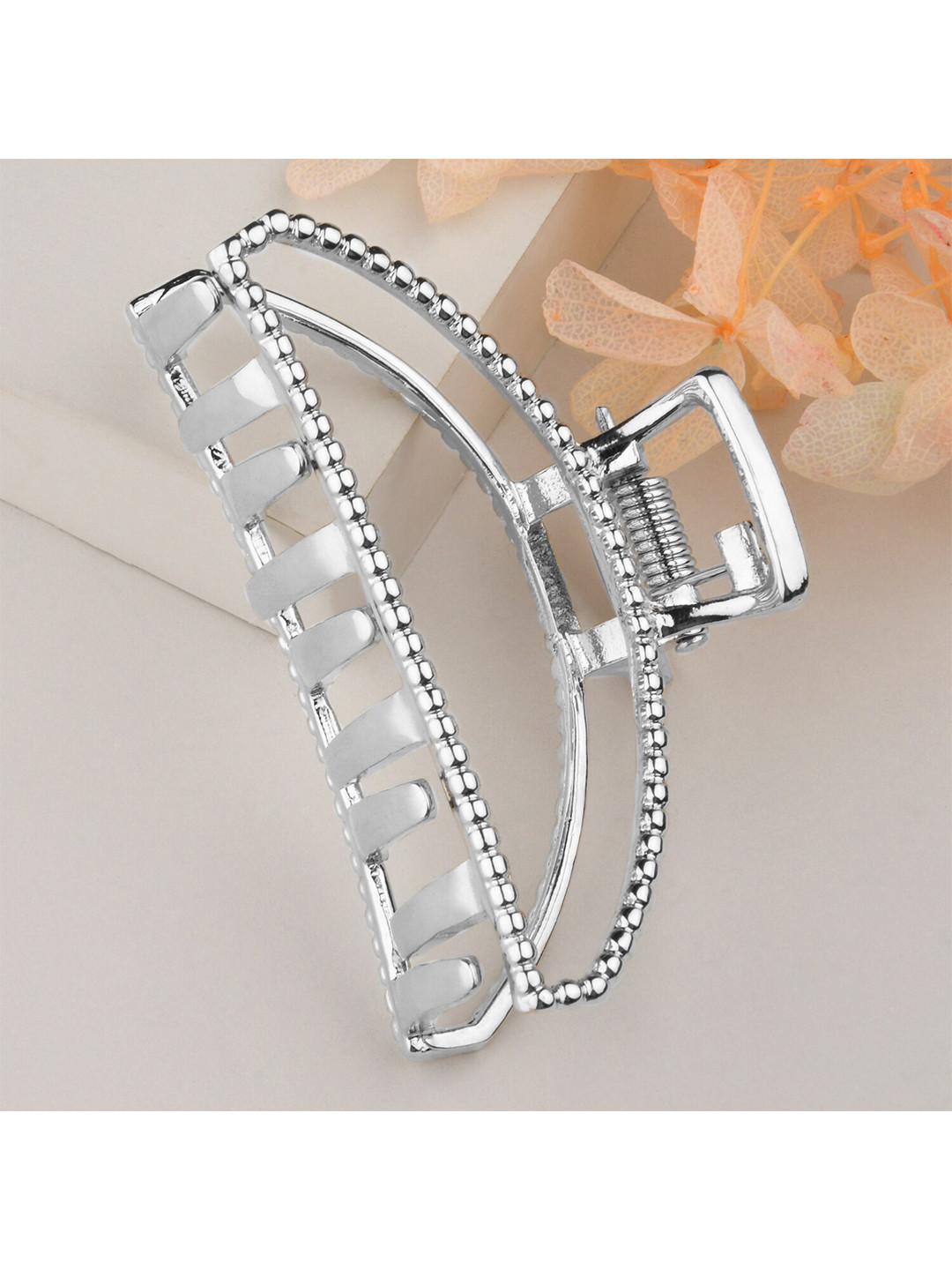 Buy Lilly & Sparkle Women Silver Toned Claw Clip - Hair Accessory for ...