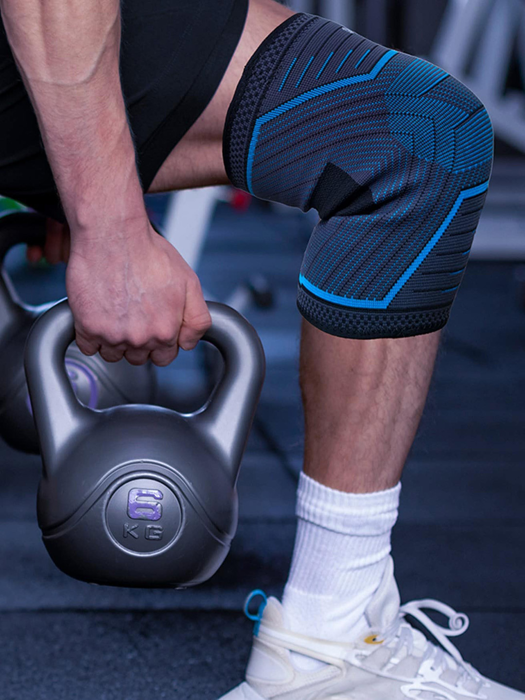 Buy BOLDFIT Blue & Black Nylon Gym Knee Cap - Sports Accessories for ...