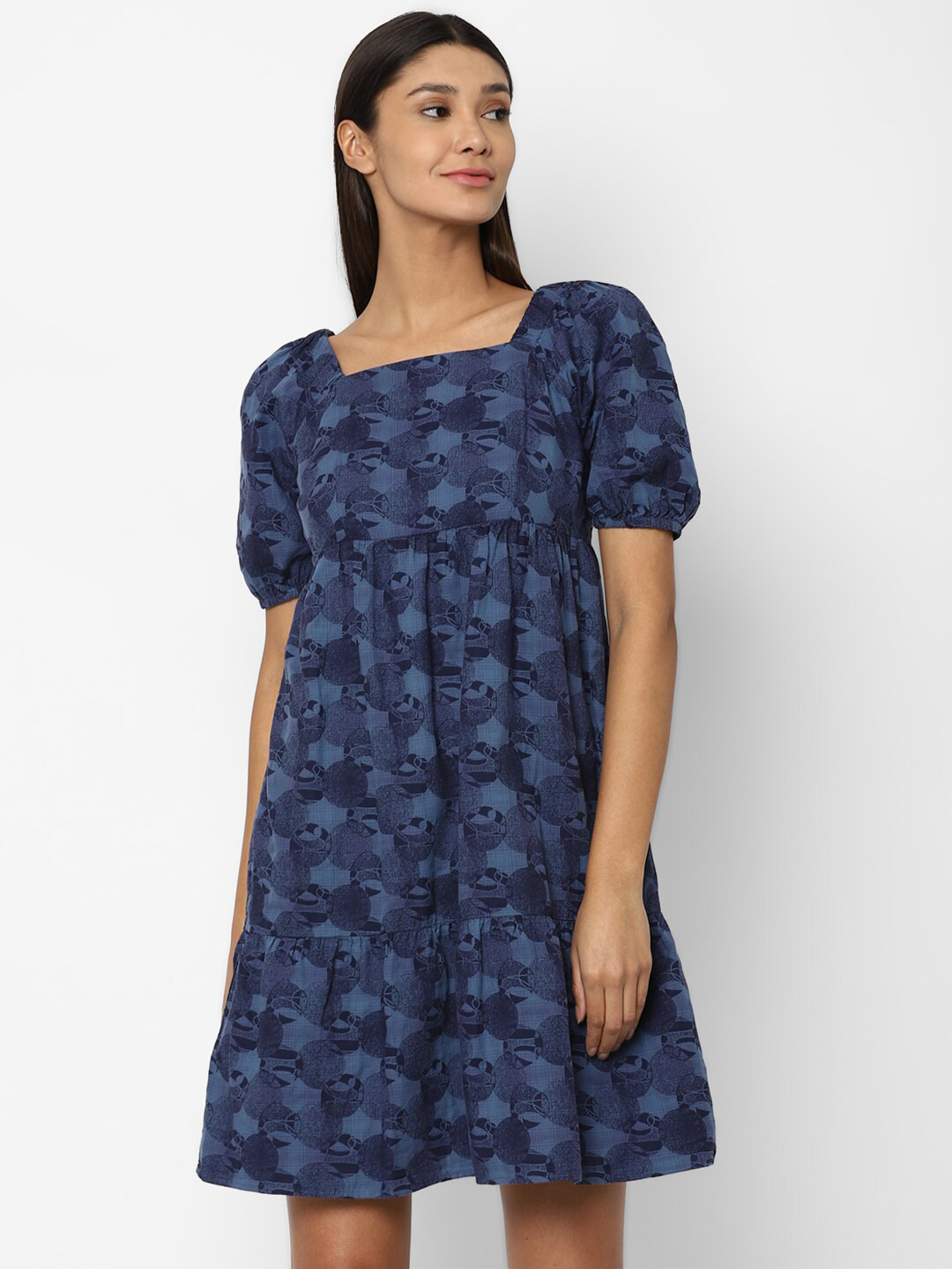 Buy Allen Solly Woman Navy Blue Empire Dress - Dresses for Women ...