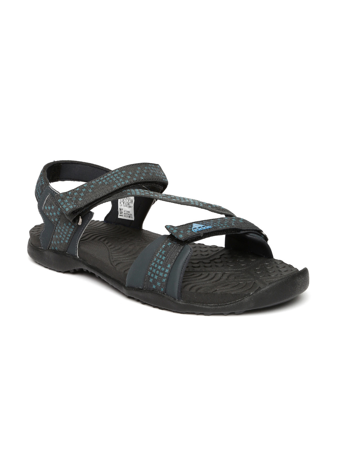 Buy ADIDAS Men Black & Blue Printed Albula Sandals - Sandals for Men ...