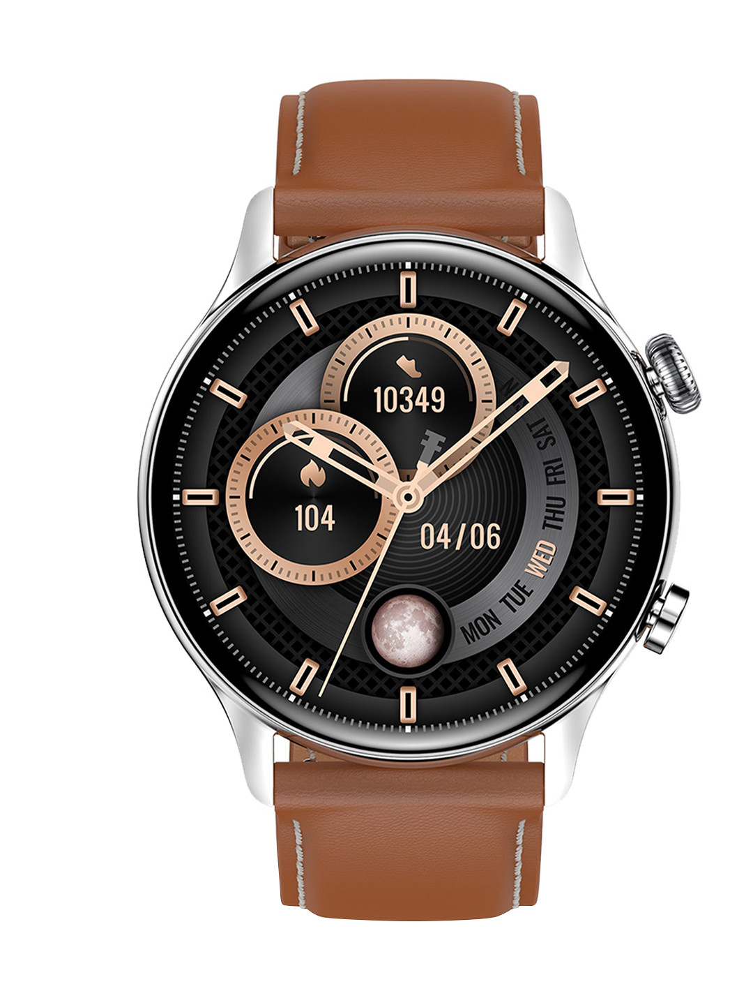 Buy Pebble Brown Bluetooth Spectra 1.36" AMOLED Digital Smart Watch ...