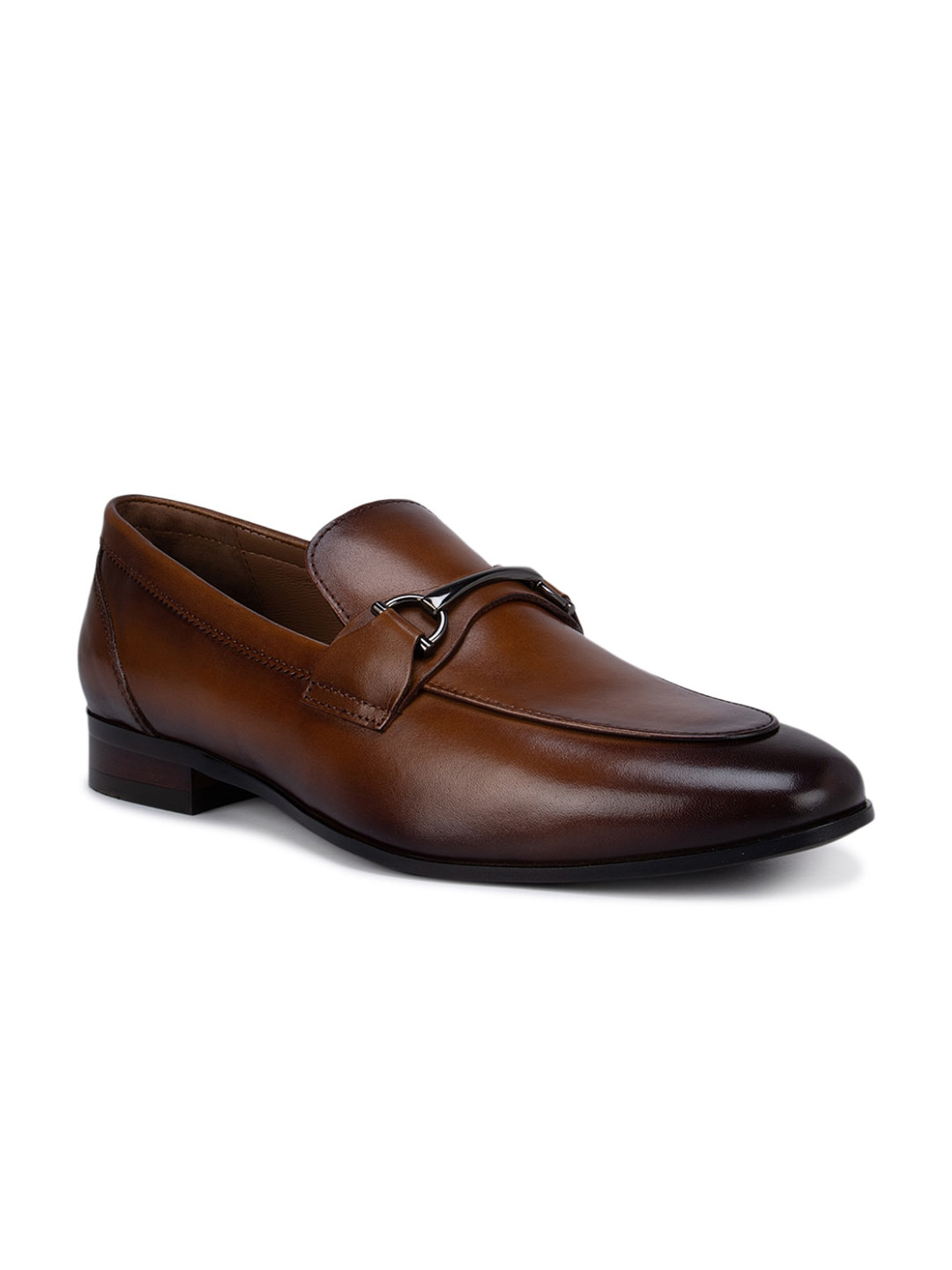 Buy ROSSO BRUNELLO Men Brown Solid Leather Formal Loafers - Formal ...