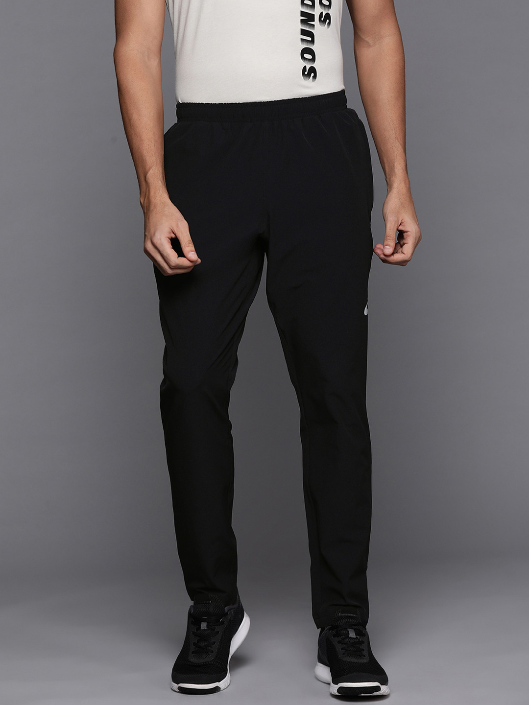 Buy ASICS Men Black Solid Reflective Woven Running Track Pants - Track ...