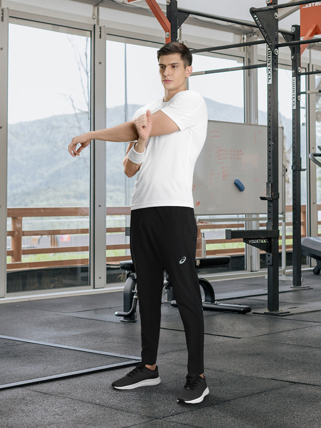 Buy ASICS Men Black Solid Reflective Woven Running Track Pants - Track ...