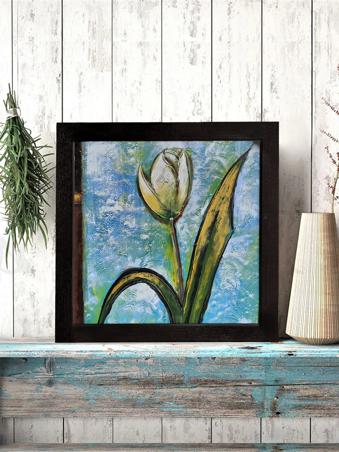 Buy Gallery99 Blue & Green Handmade Framed Oil Painting - Wall Art for ... Buy Gallery99 Blue & Green Handmade Framed Oil Painting - Wall Art for ...
