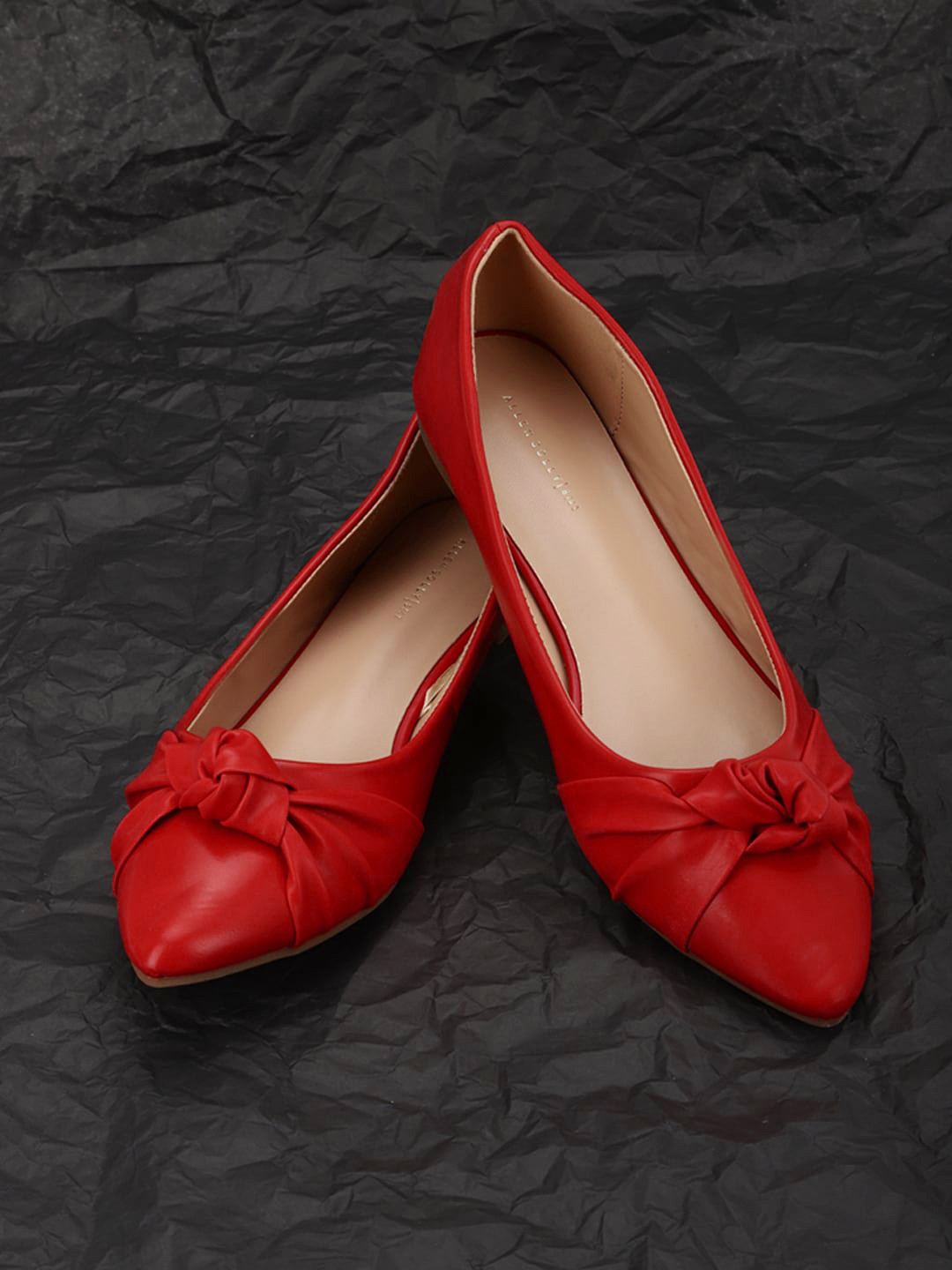 Buy Allen Solly Woman Women Red Ballerinas With Bows Flats - Flats for ...