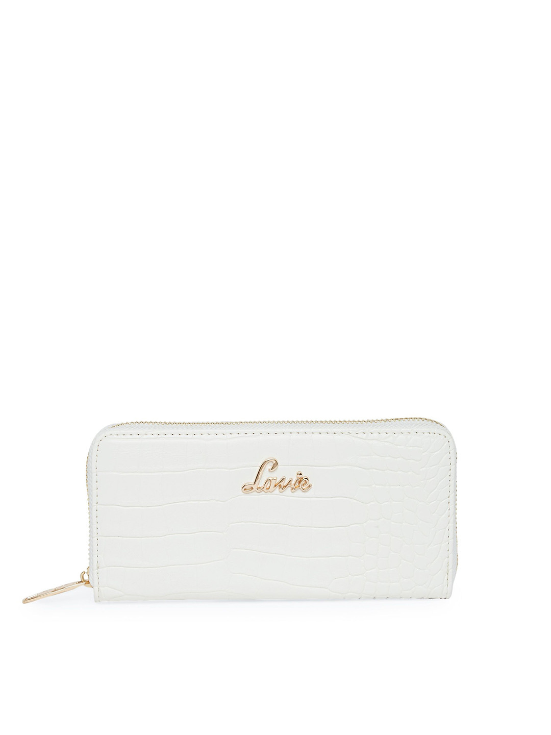 Buy Lavie Glossy Sacy Women White Animal Textured Zip Around Wallet ...
