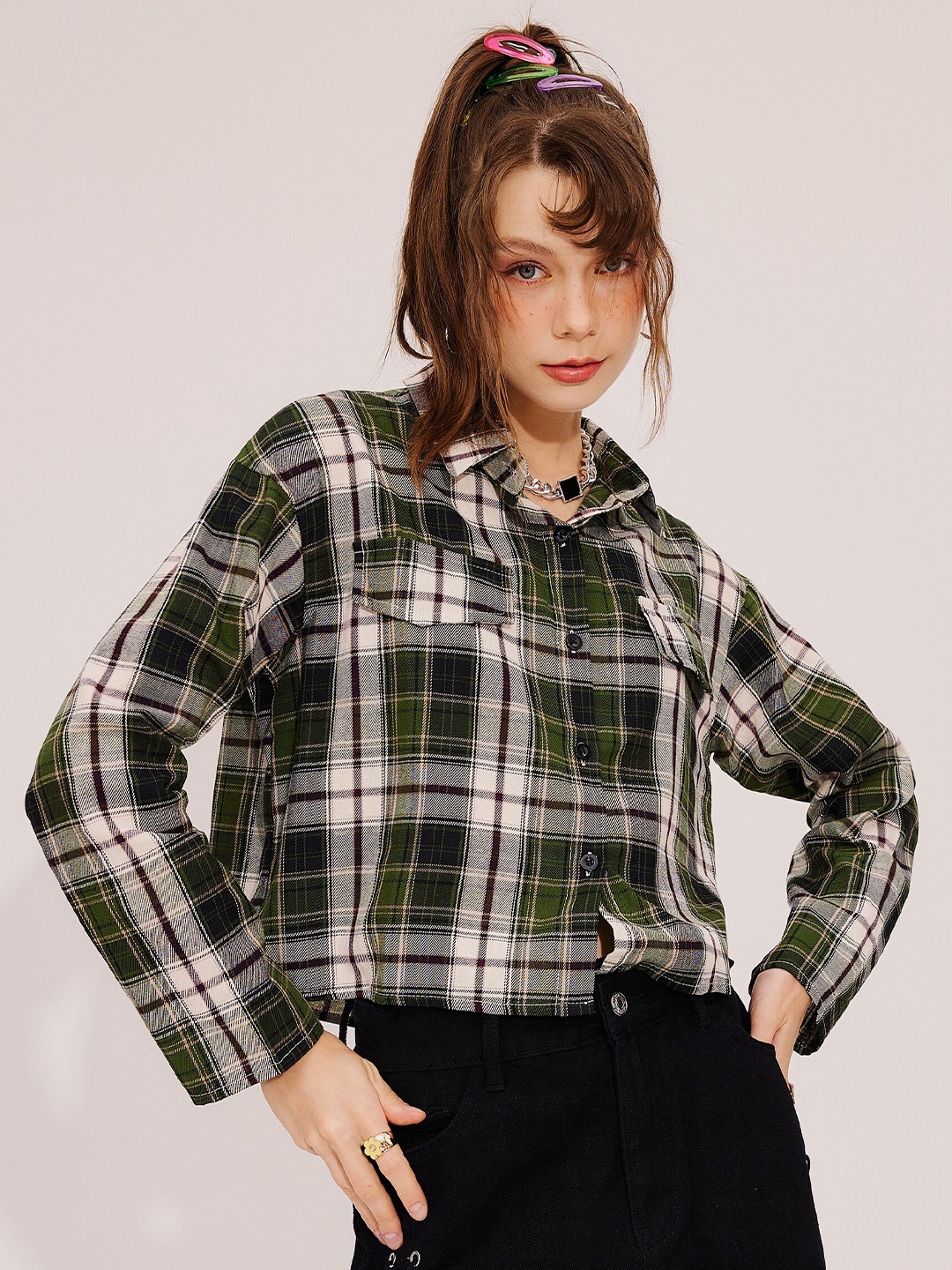 Buy Urbanic Green Print Crop Top Tops For Women 18867252 Myntra