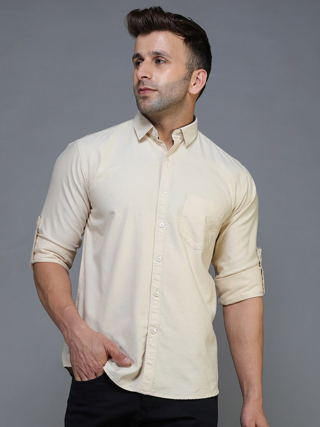 Buy TQS Men Beige Standard Casual Shirt - Shirts for Men 18871030 | Myntra