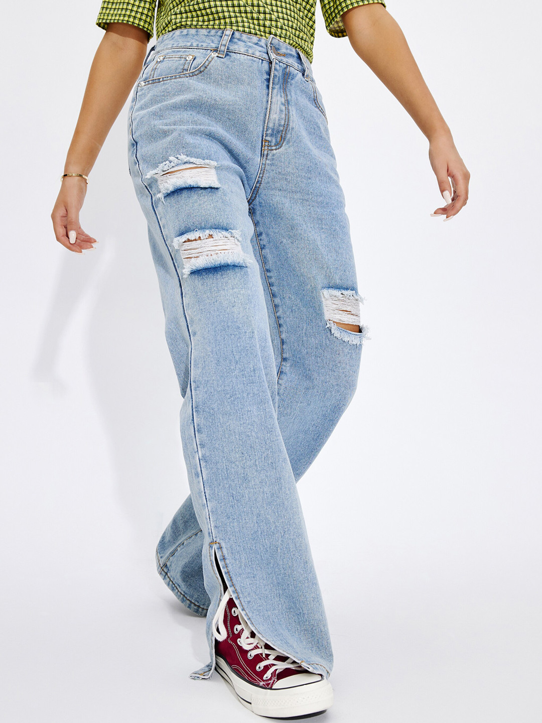 Buy URBANIC Women Blue Highly Distressed Heavy Fade Jeans - Jeans for ...