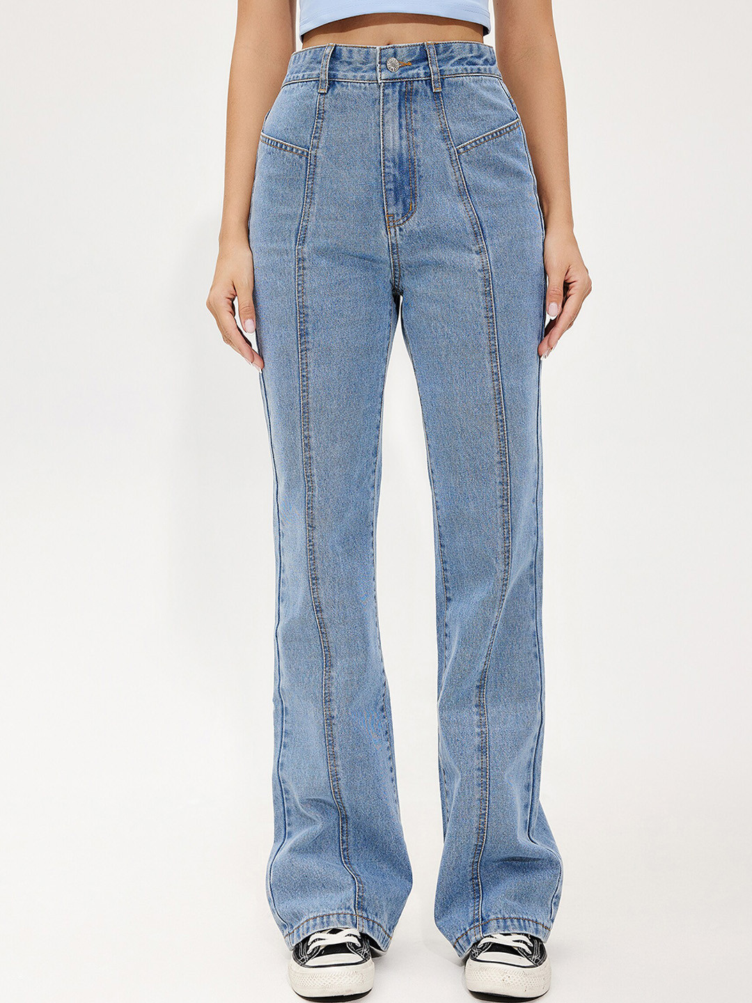 Buy URBANIC Women Blue Mildly Distressed Heavy Fade Jeans - Jeans for ...