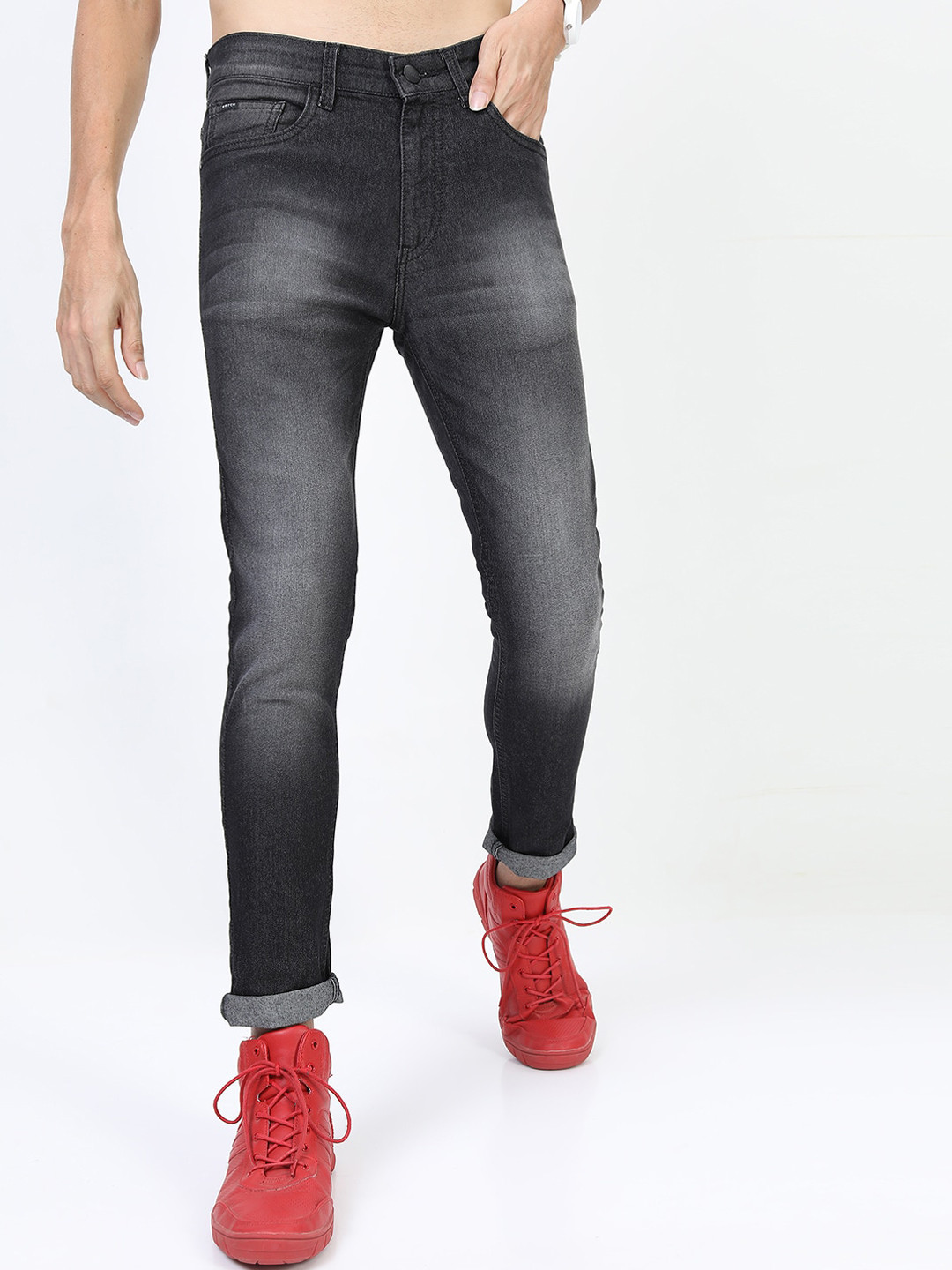 Buy KETCH Men Grey Skinny Fit Heavy Fade Stretchable Jeans - Jeans for ...