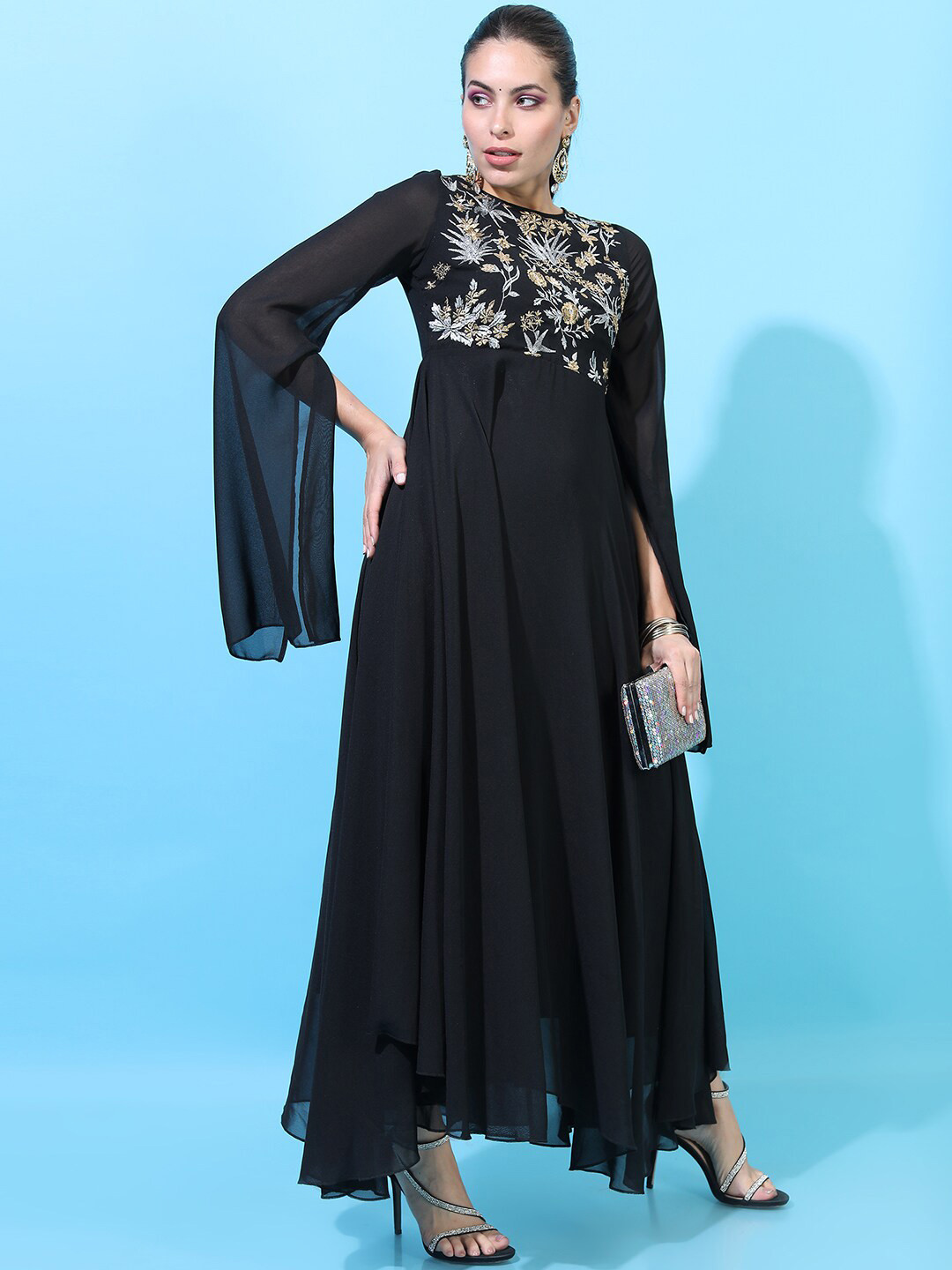 Buy Vishudh Black Maxi Dress - Dresses for Women 18874950 | Myntra