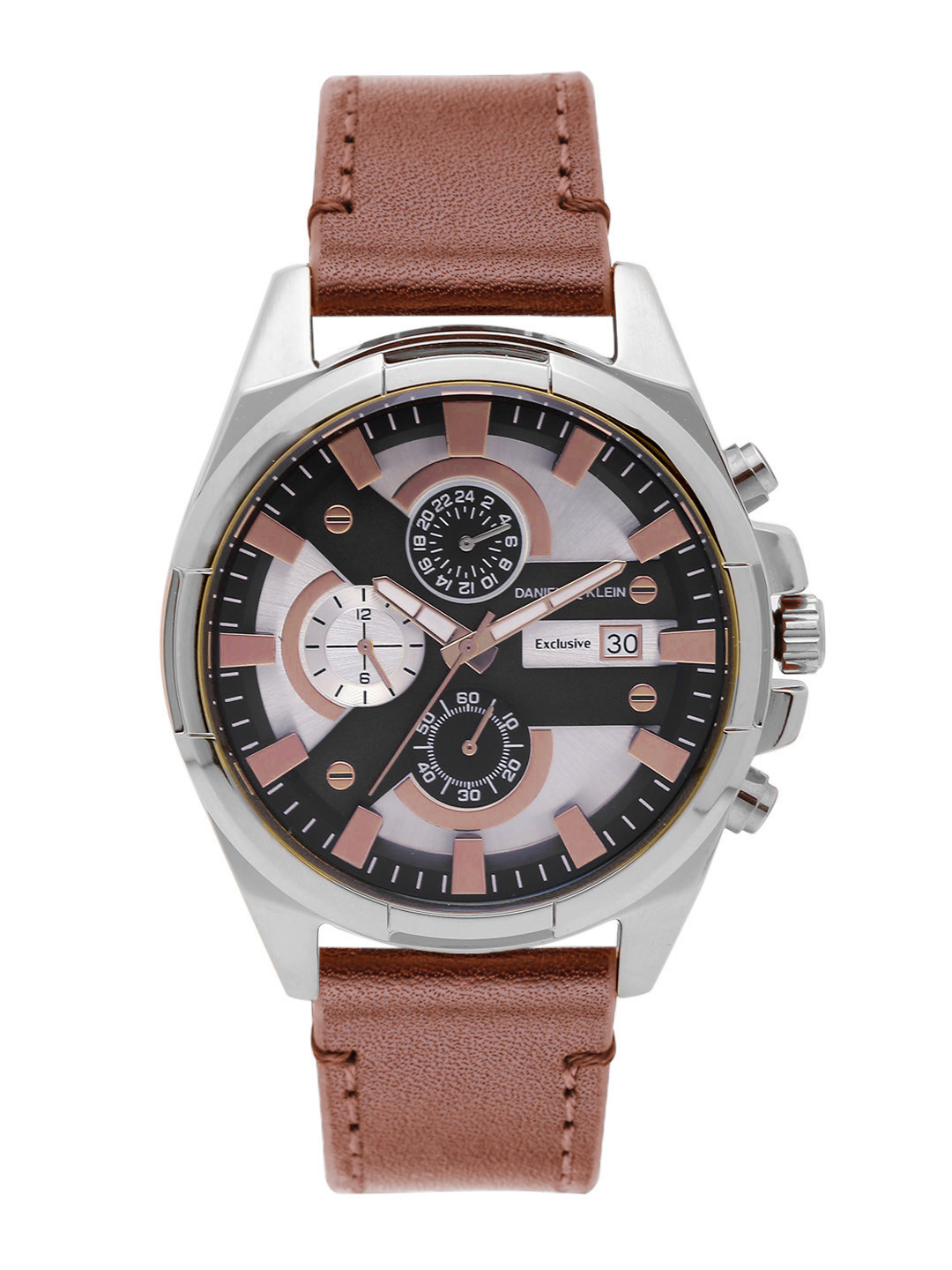 Buy Daniel Klein Men Silver Toned & Black Chronograph Analogue Watch ...