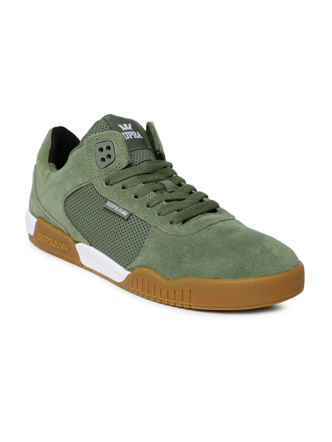 Buy Supra Men Olive Green ELLINGTON Suede Sneakers - Casual Shoes for ...