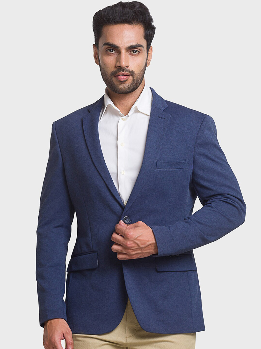 Buy ColorPlus Men Navy Blue Tailored Jacket - Jackets for Men 18883744 ...