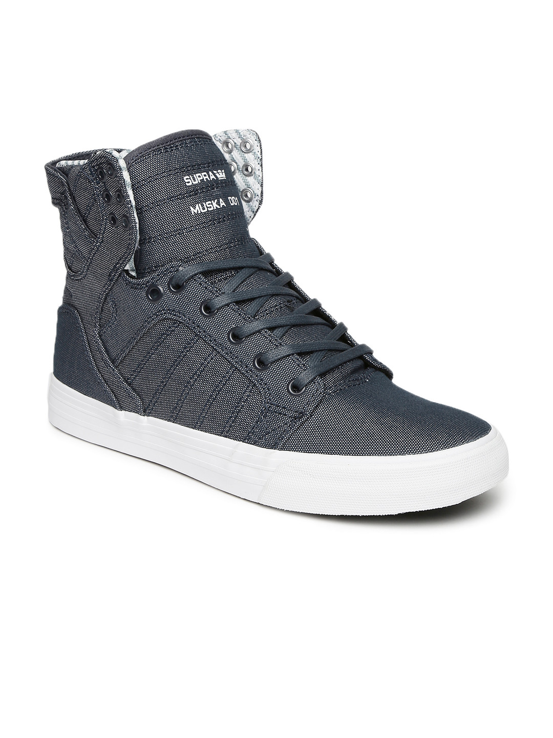Buy Supra Men Blue Solid High Top SKYTOP Sneakers - Casual Shoes for ...