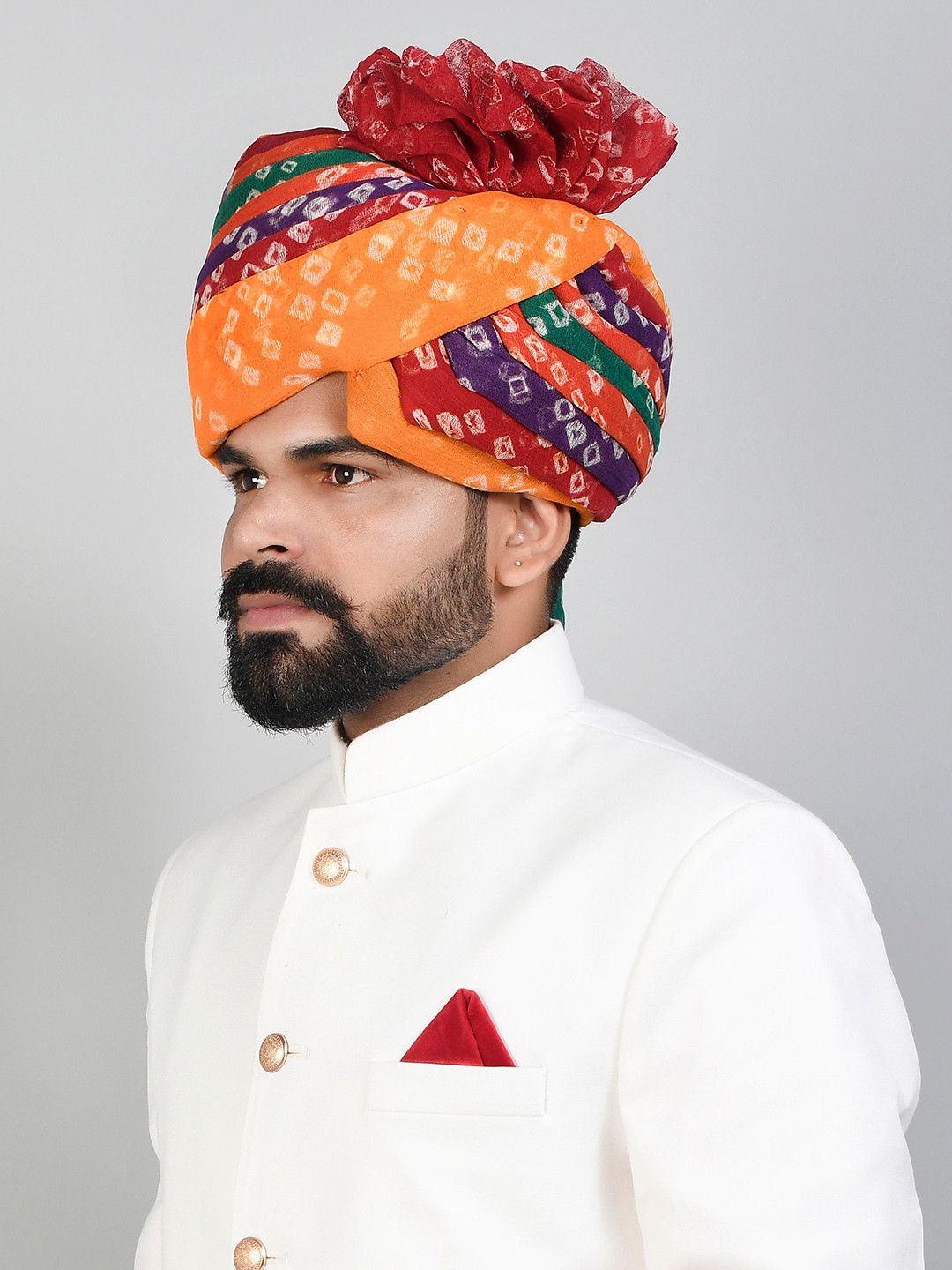 Buy Silvermerc Designs Men Maroon Printed Traditional Wedding Pagri ...