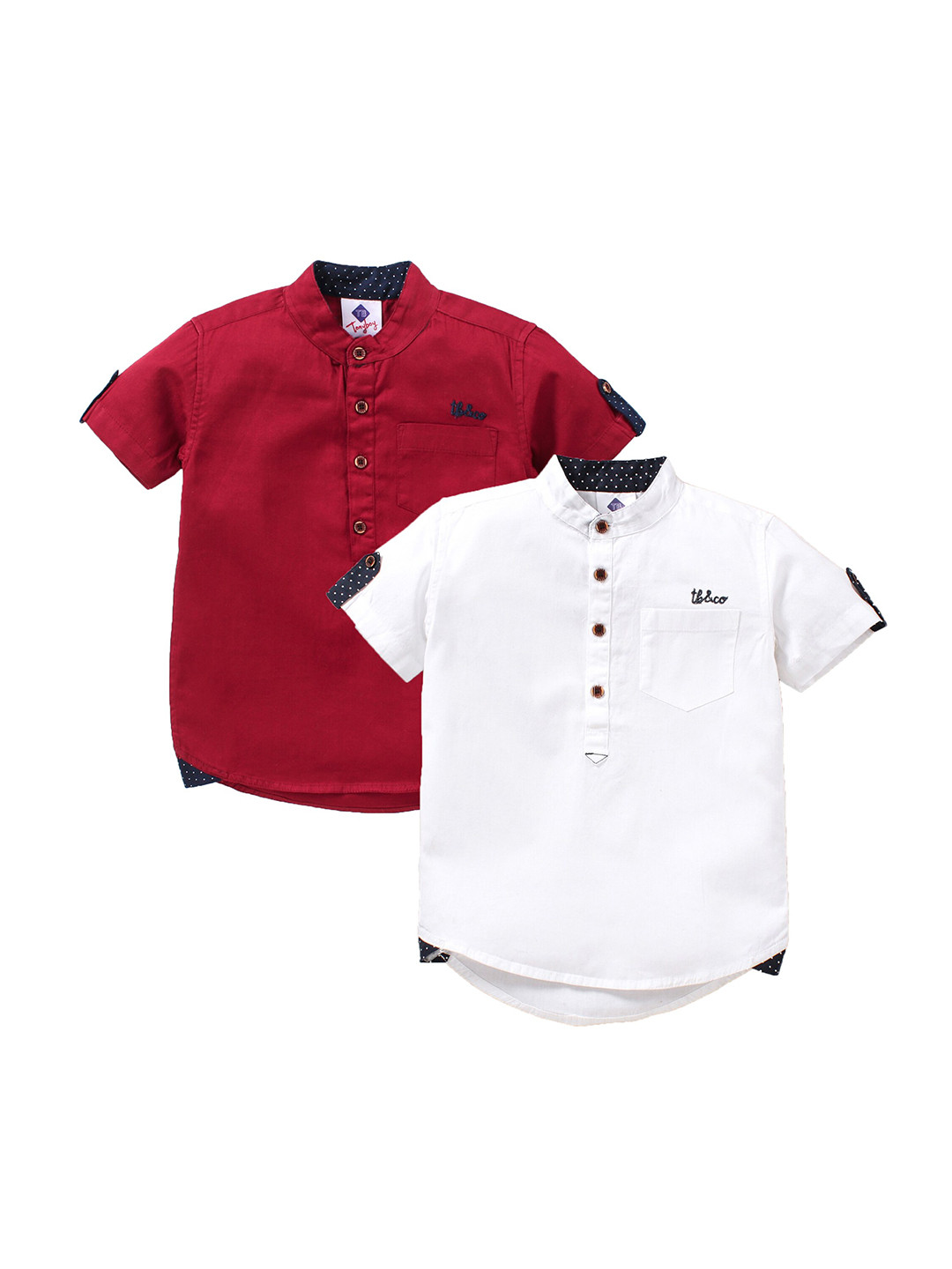 Buy TONYBOY Pack Of 2 Boys Maroon Cotton Premium Casual Shirt - Shirts ...