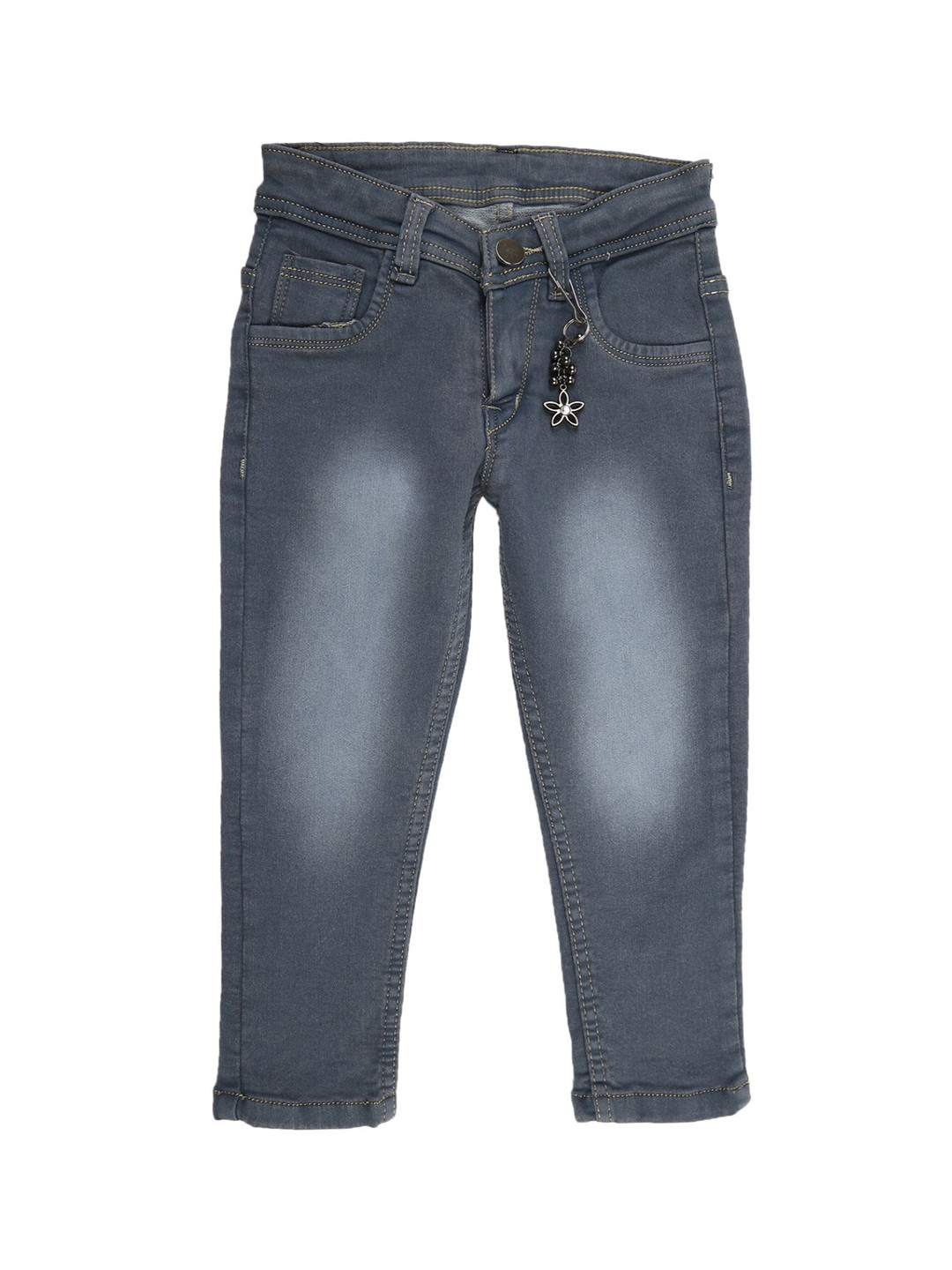 Buy V Mart Girls Grey Heavy Fade Stretchable Jeans - Jeans for Girls ...