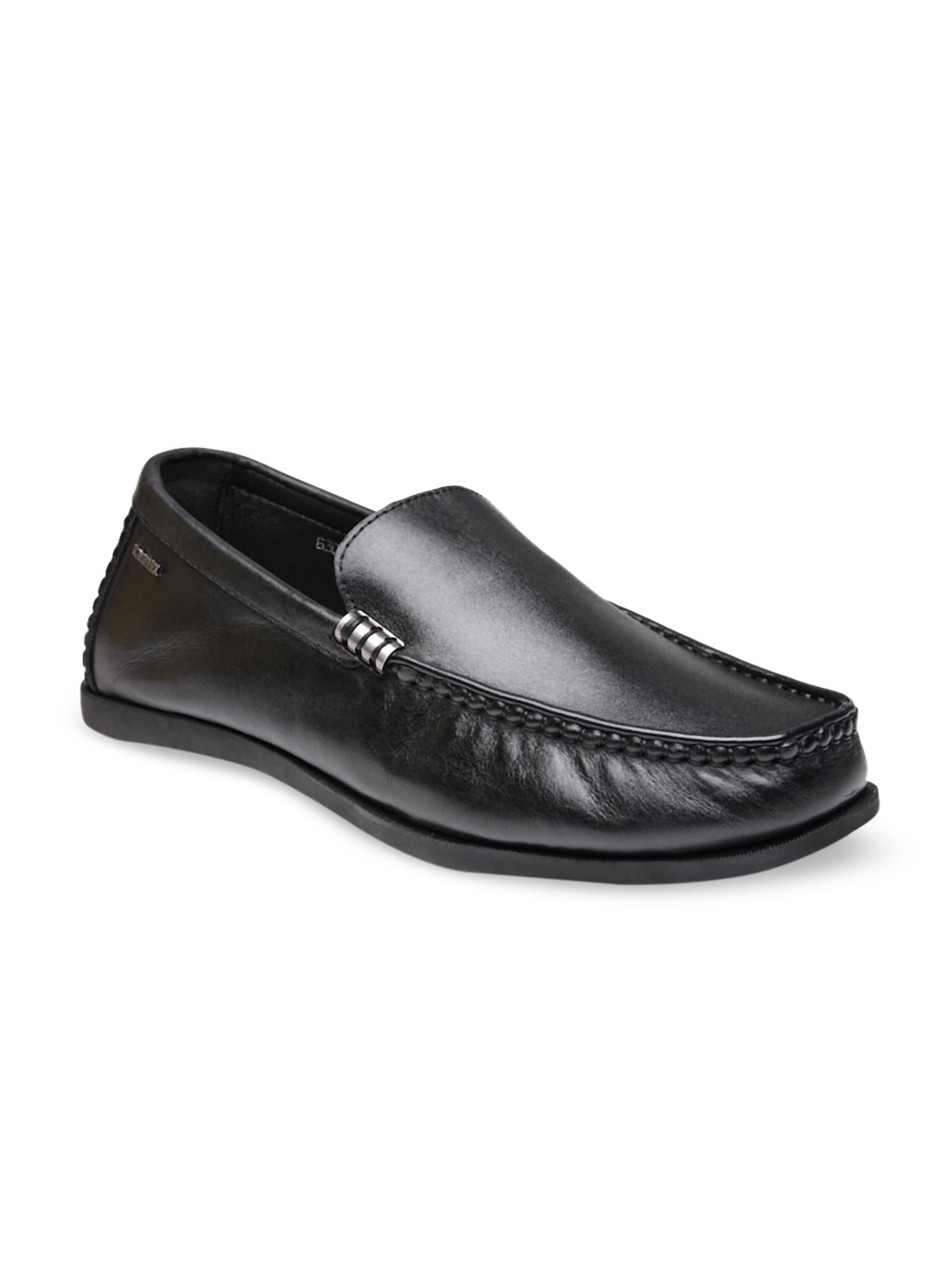 Buy VON WELLX GERMANY Men Black Textured Leather Loafers - Casual Shoes ...