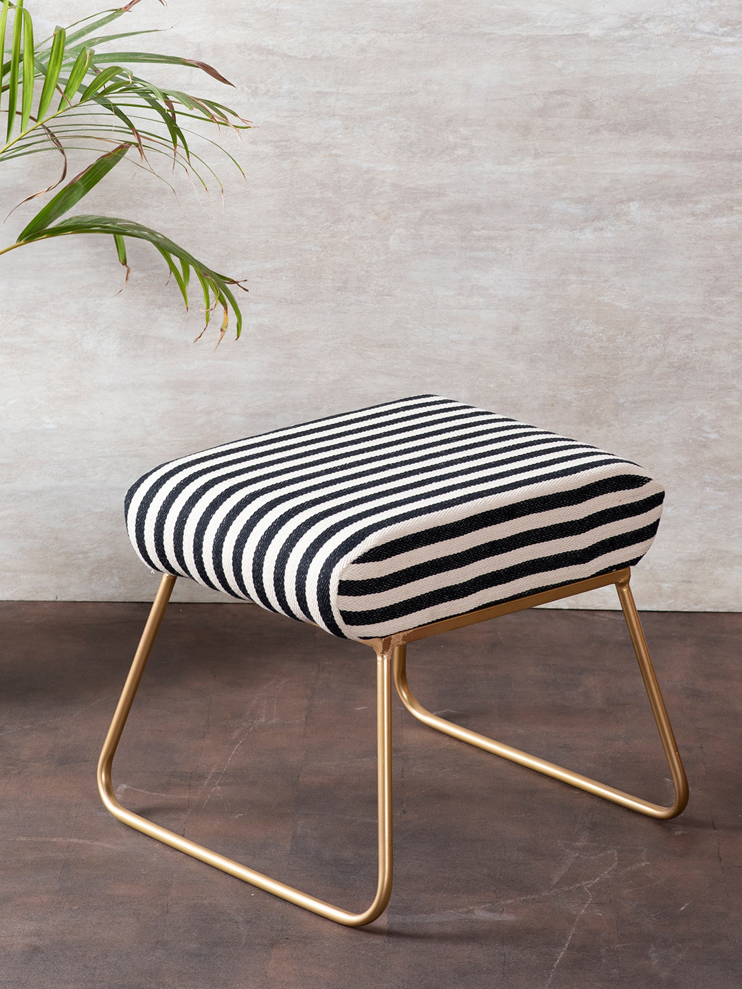 Buy Nestroots Black & White Striped Square Stool - Stool for Unisex ...