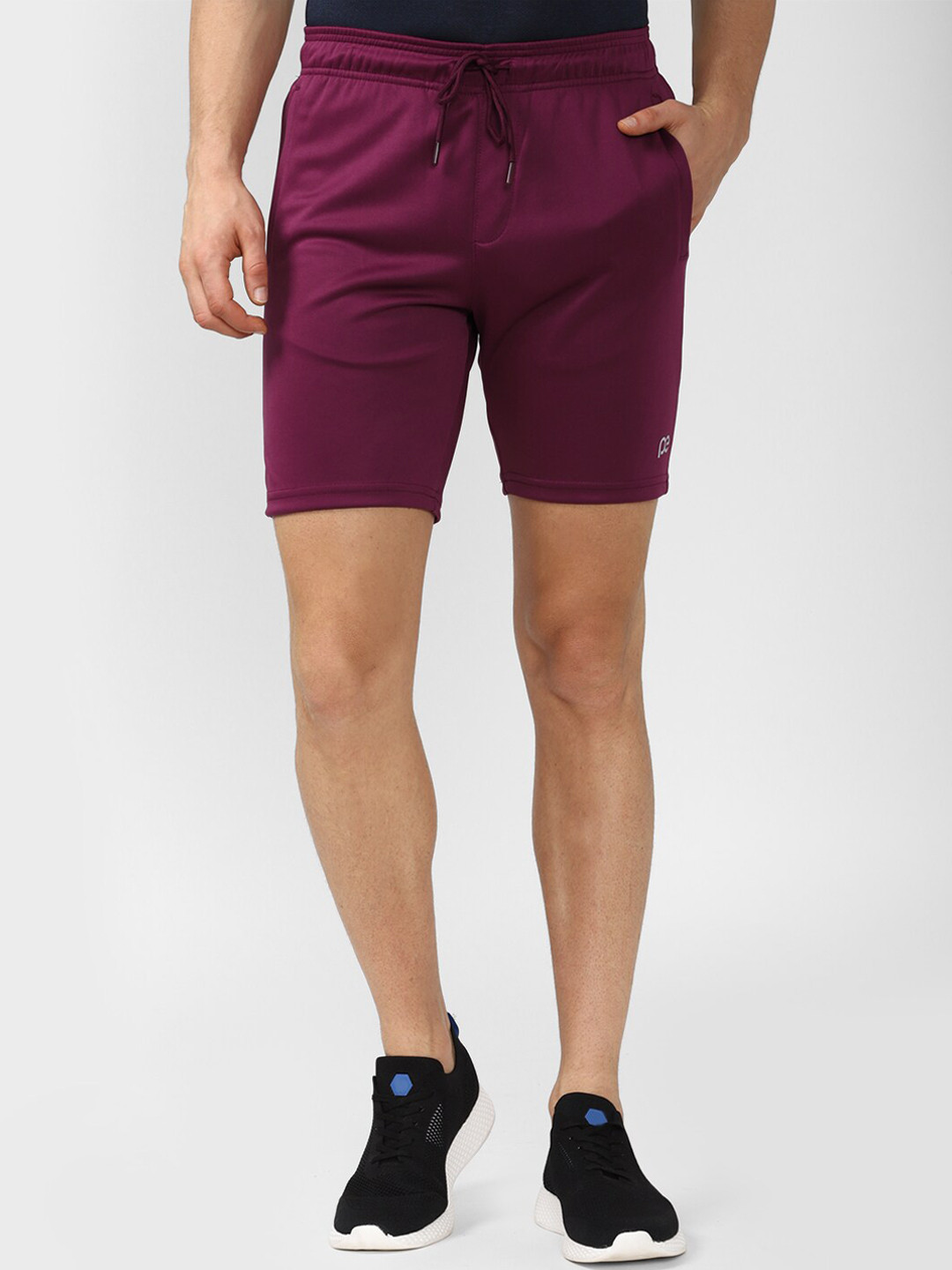 Buy Peter England Casuals Men Purple Solid Slim Fit Sports Shorts ...