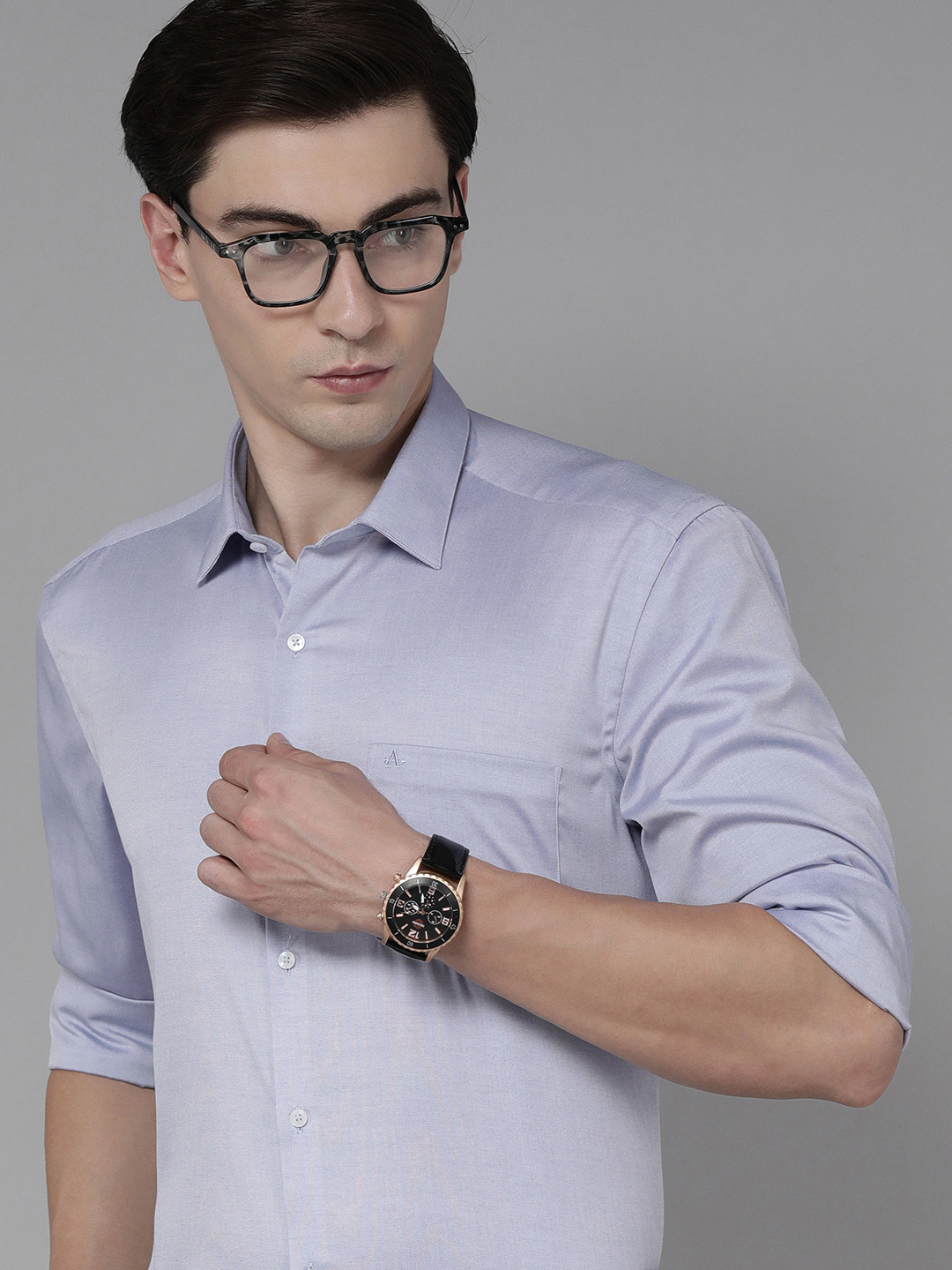 Buy Arrow Men Blue Original Solid Slim Fit Formal Shirt - Shirts for ...