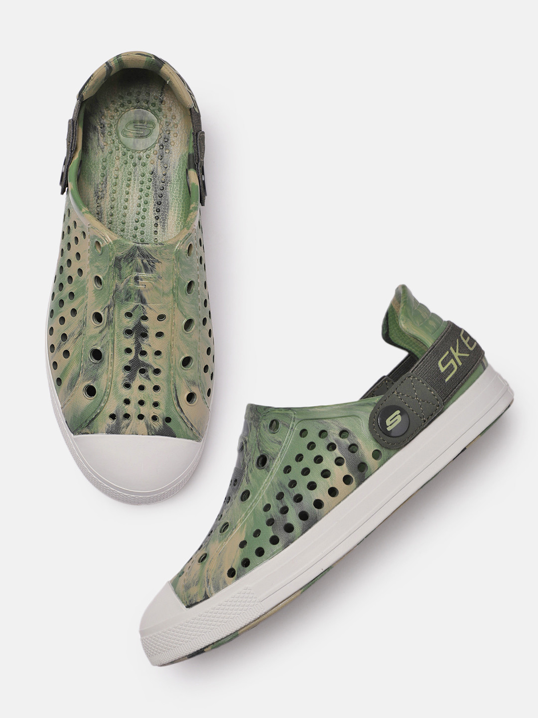 Buy Skechers Boys Olive Green Guzman Fit Hypno Fuse Clogs - Sandals for ...