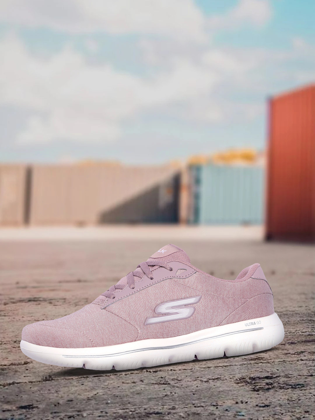 Buy Skechers Women Mauve Solid Non Marking Go Walk Evolution Ultra ...