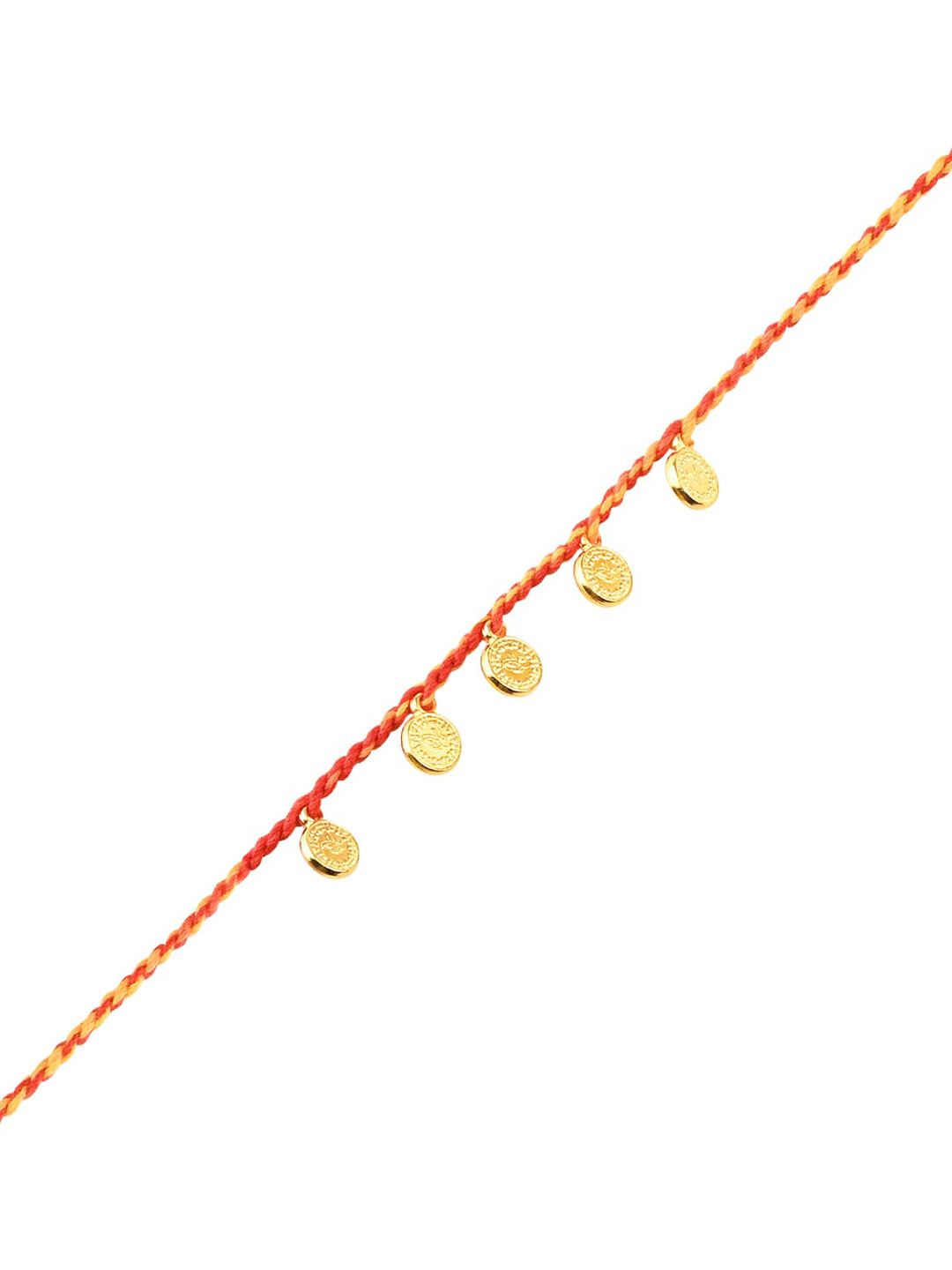 Buy Arendelle Men Red Nada Chadi Dhaga With Gold Coin Charm Rakhi ...