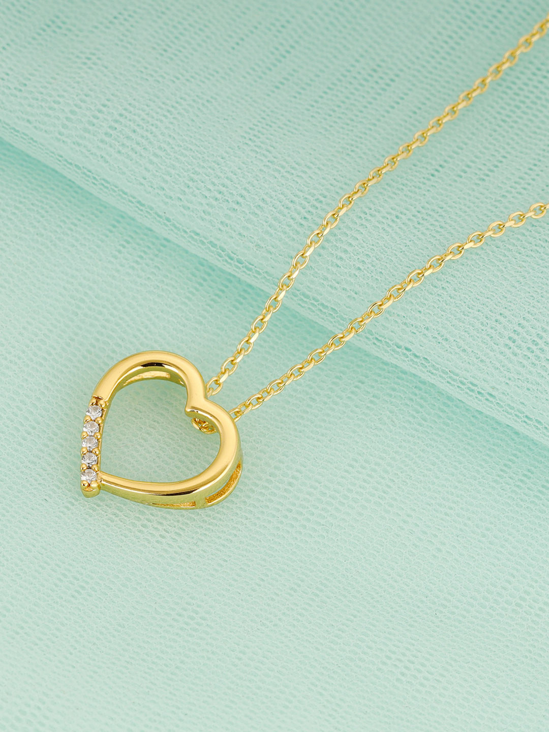 Buy GIVA 925 Sterling Silver 18k Gold Plated Heart Throb Pendant With ...