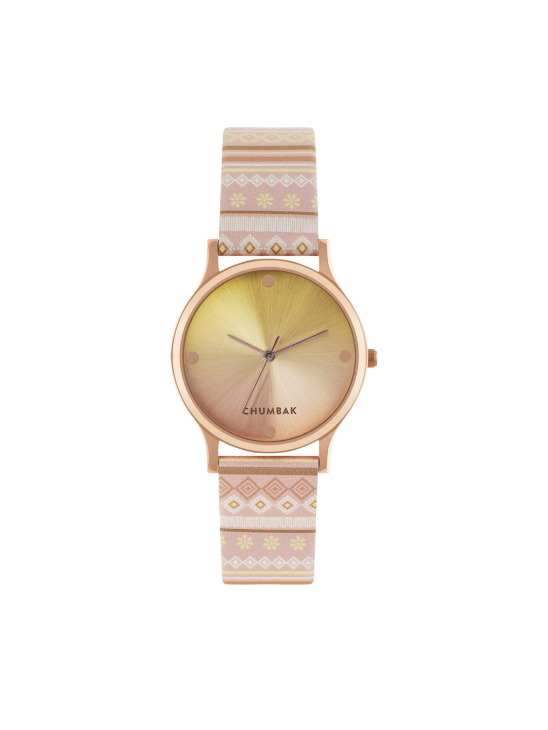 Buy TEAL BY CHUMBAK Women Peach Coloured Brass Dial & Multicoloured ...