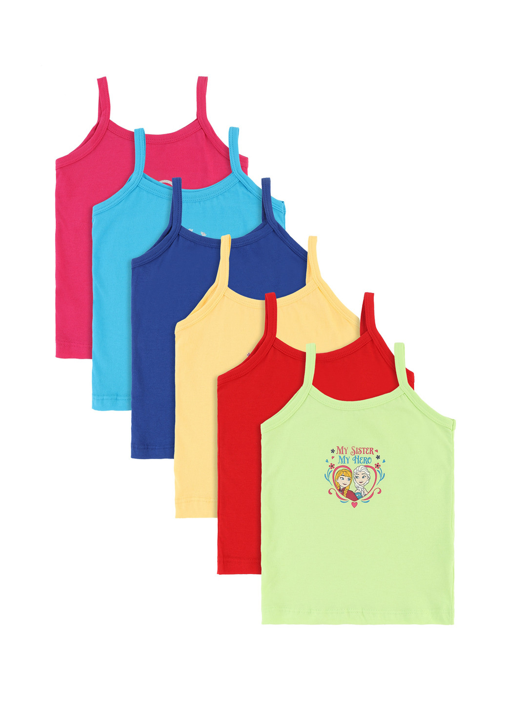 Buy Bodycare Kids Girls Pack Of 6 Assorted Frozen Camisoles - Camisoles ...