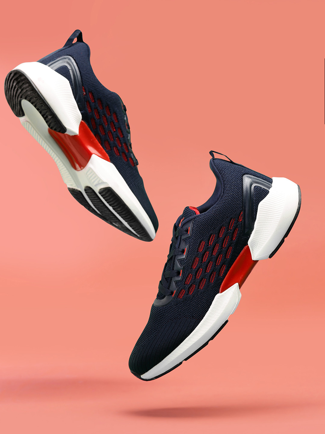 Buy HRX By Hrithik Roshan Men Navy Blue & Red Urban Street Athleisure ...