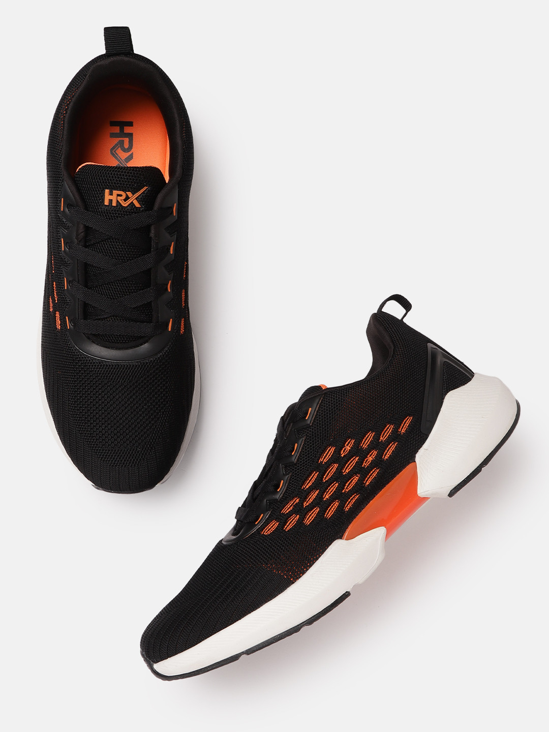 Buy HRX By Hrithik Roshan Men Black & Orange Urban Street Athleisure ...