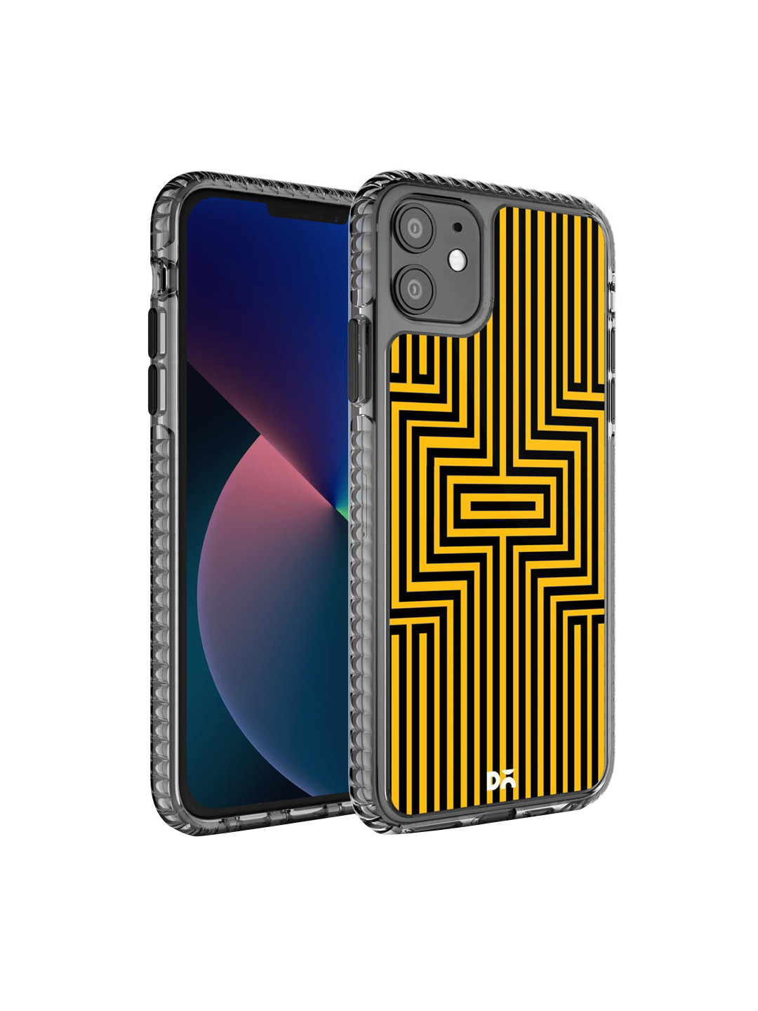 Buy DailyObjects Black & Yellow Printed Maze Ochre Hybrid Clear IPhone ...