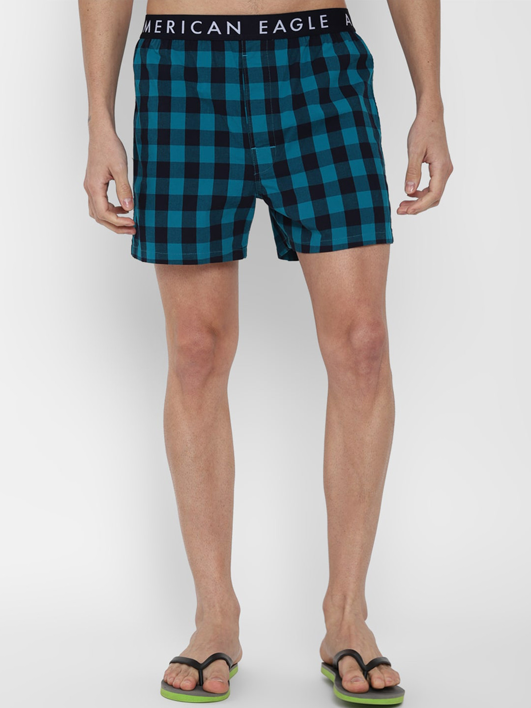 Buy AMERICAN EAGLE OUTFITTERS Men Blue & Black Checked Boxers - Boxers ...
