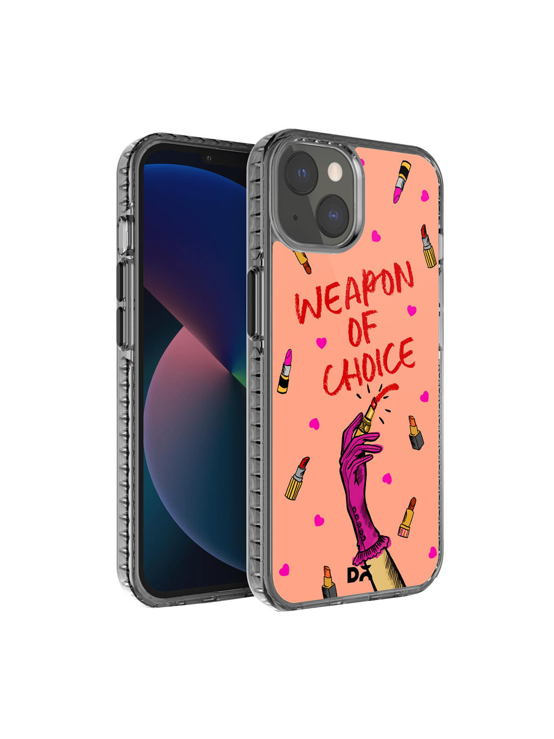 Buy DailyObjects Peach Coloured & Pink Weapon Of Choice IPhone 13 Back ...