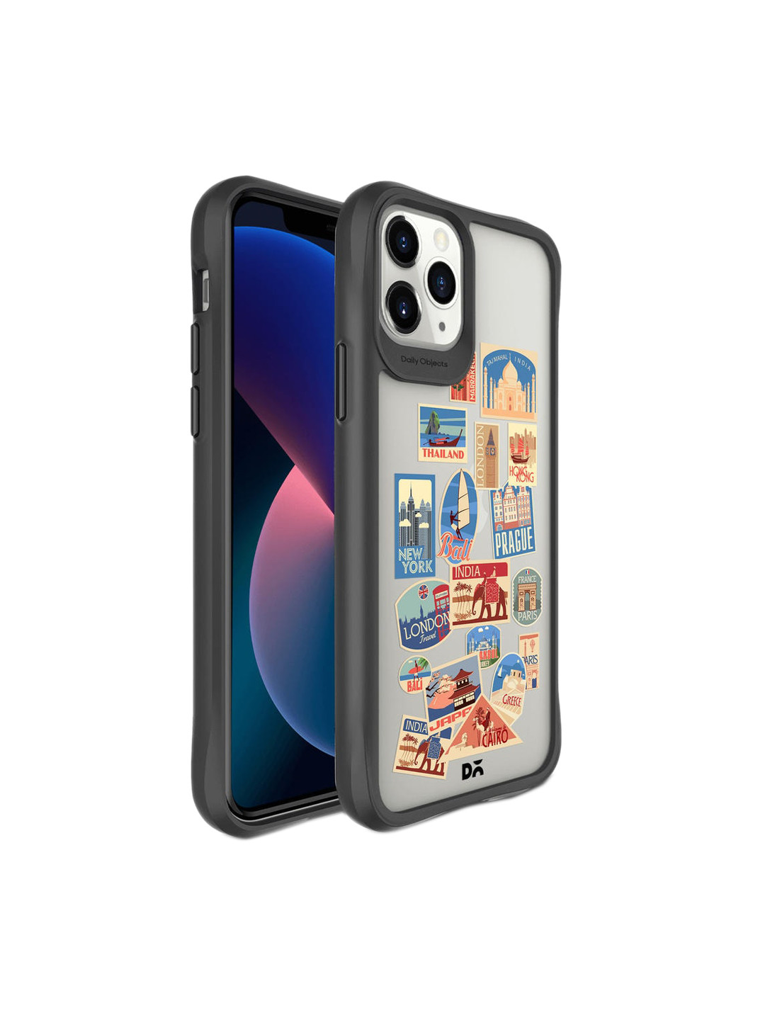 Buy DailyObjects Black & White Travel Bucket Black Hybrid IPhone 11 Pro ...