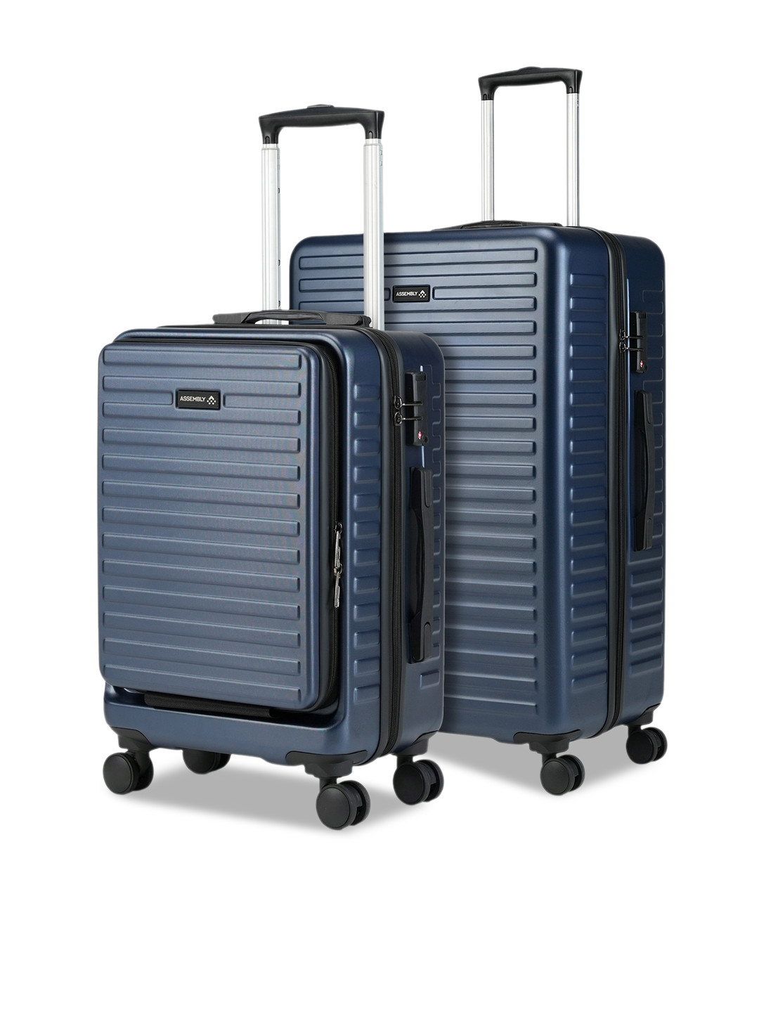 Buy Assembly Set Of 2 Textured Hard Cabin Sized Medium Sized Trolley ...