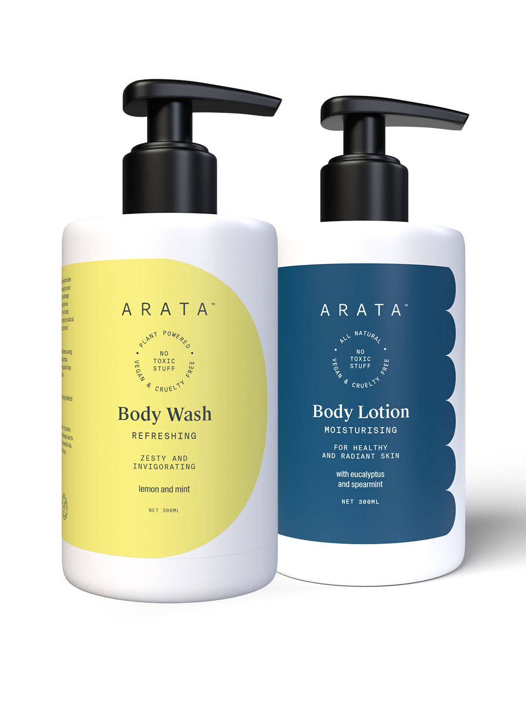 Buy ARATA Set Of Refreshing Body Wash & Nourishing Body Lotion 300 Ml ...