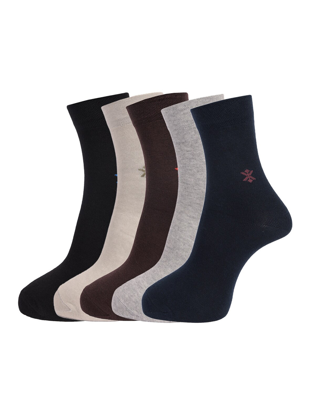 Buy Dollar Socks Men Pack Of 5 Assorted Solid Above Ankle Length Pure ...