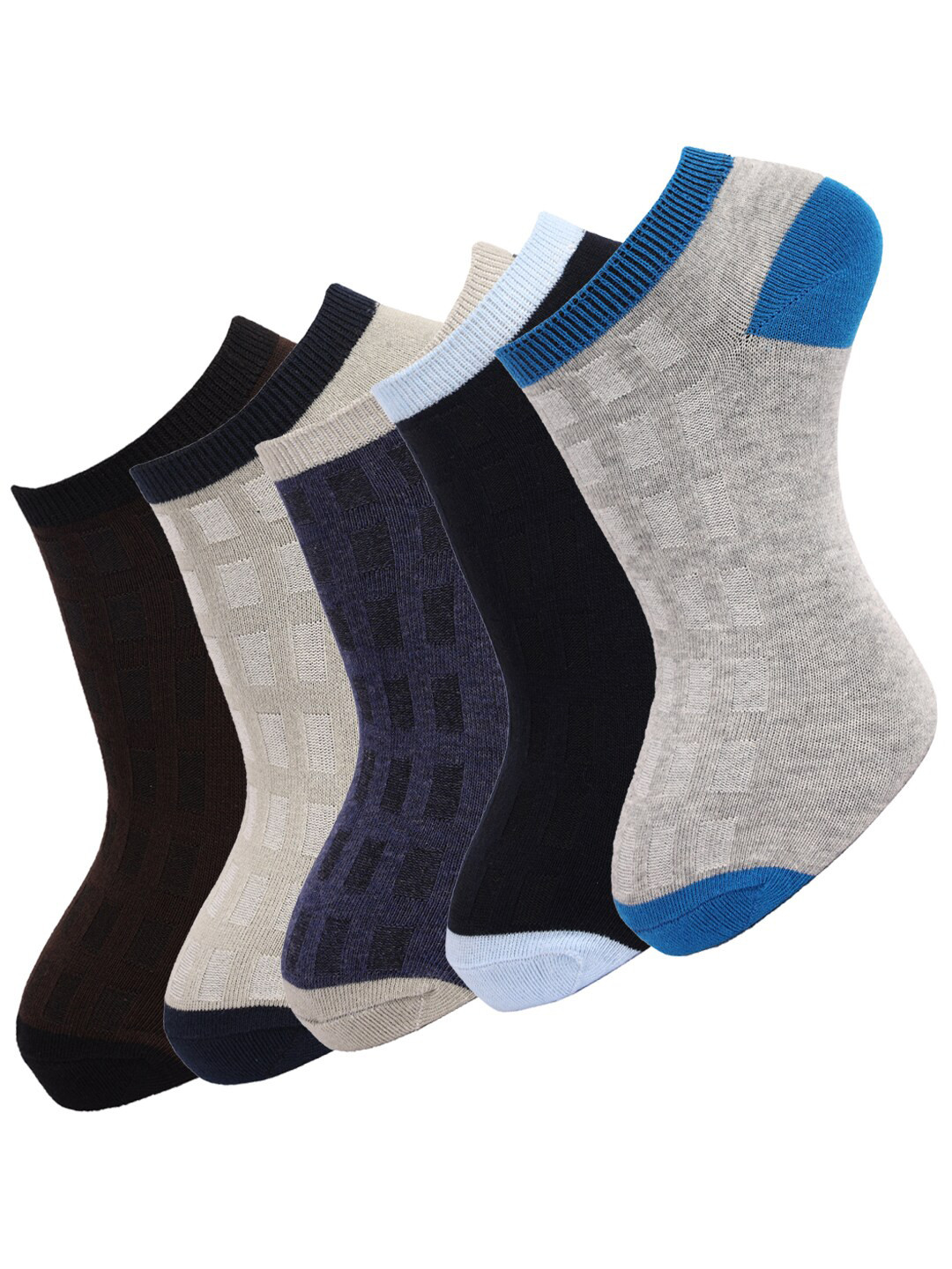Buy Dollar Socks Men Pack Of 5 Assorted Ankle Length Patterened Cotton ...