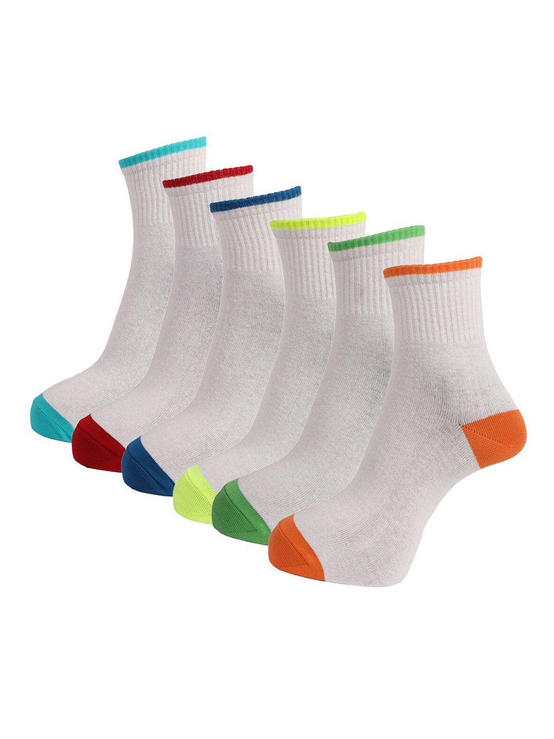 Buy Dollar Socks Men Pack Of 6 Assorted Solid Ankle Length Pure Cotton ...